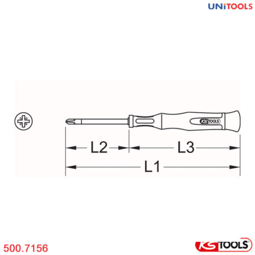 Tuốc nơ vít đầu PZ0 chống tĩnh điện KS Tools 500.7156 - Unitools Vietnam